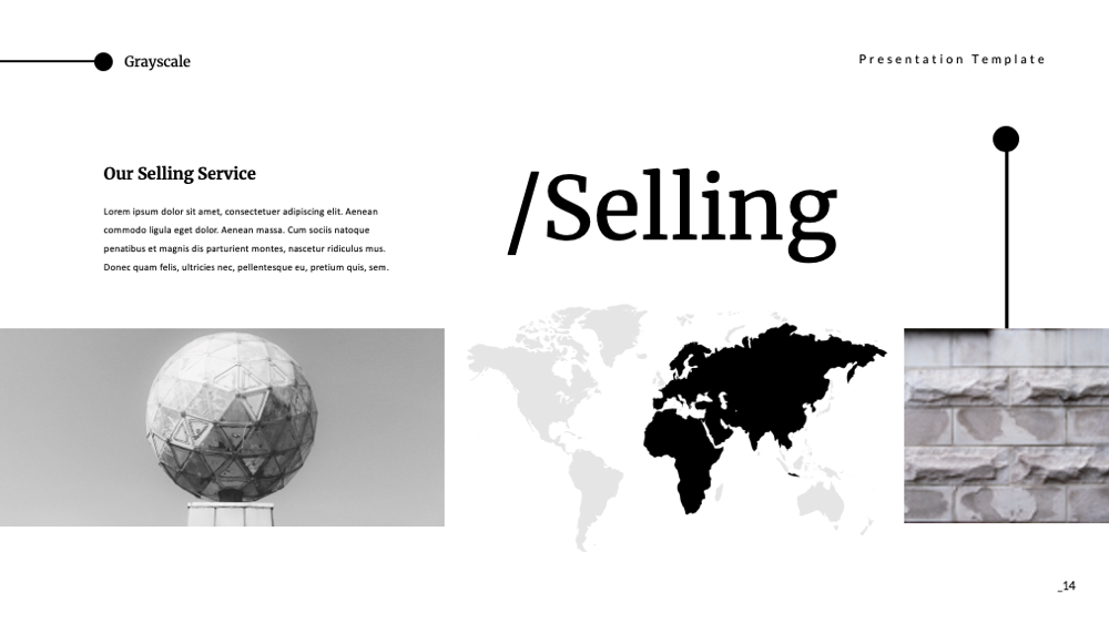 Grayscale Powerpoint Presentation Template, Presentation Templates