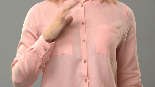 Deaf Lady Saying I Am Fine in Sign Language, Teacher Showing Words in ...