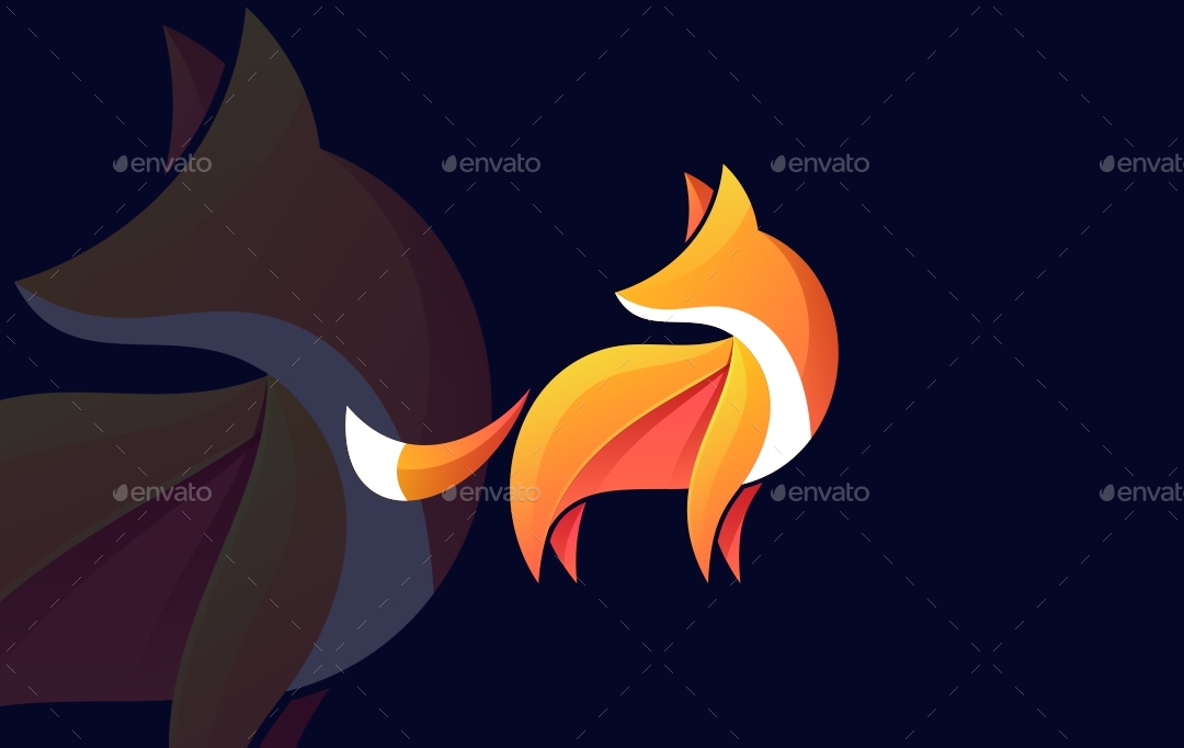 Fox Gradient Logo Template by artnivora_std | GraphicRiver