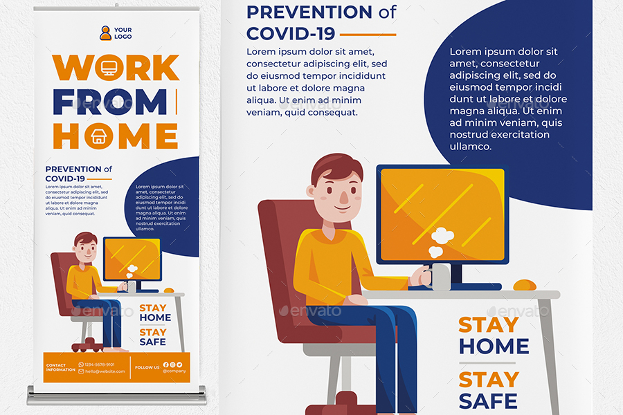 Work From Home Print Templates by medzcreative | GraphicRiver