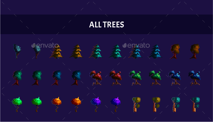 Trees Mini Pack One, Game Assets | GraphicRiver