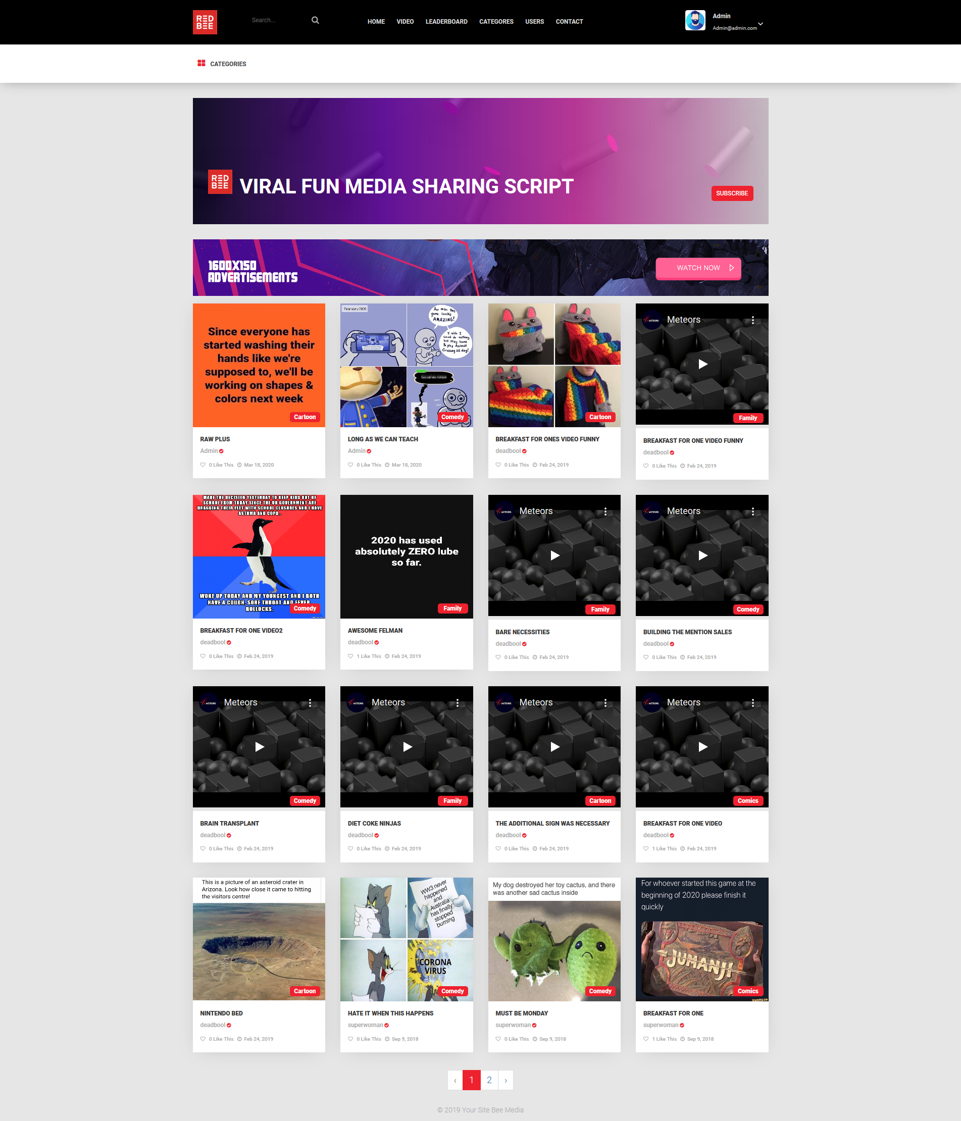 Bee Media Script - Viral Fun Media Sharing Site by Meteros | CodeCanyon