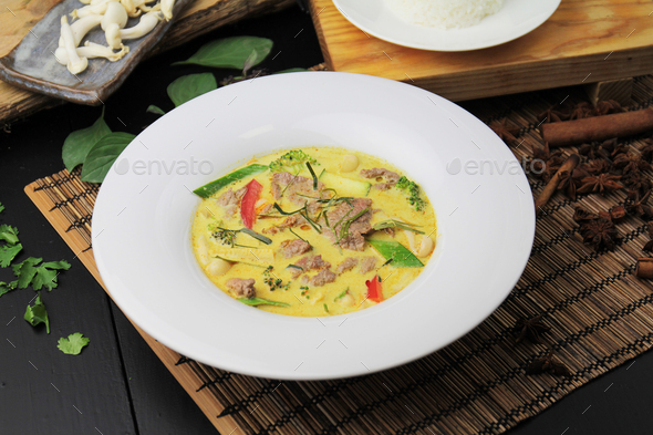 Yellow curry with beef Stock Photo by bestproject | PhotoDune