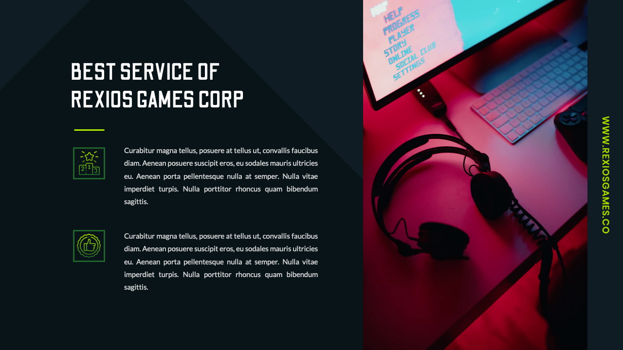 Rexios - Gaming Business PowePoint Presentation Template, Presentation ...