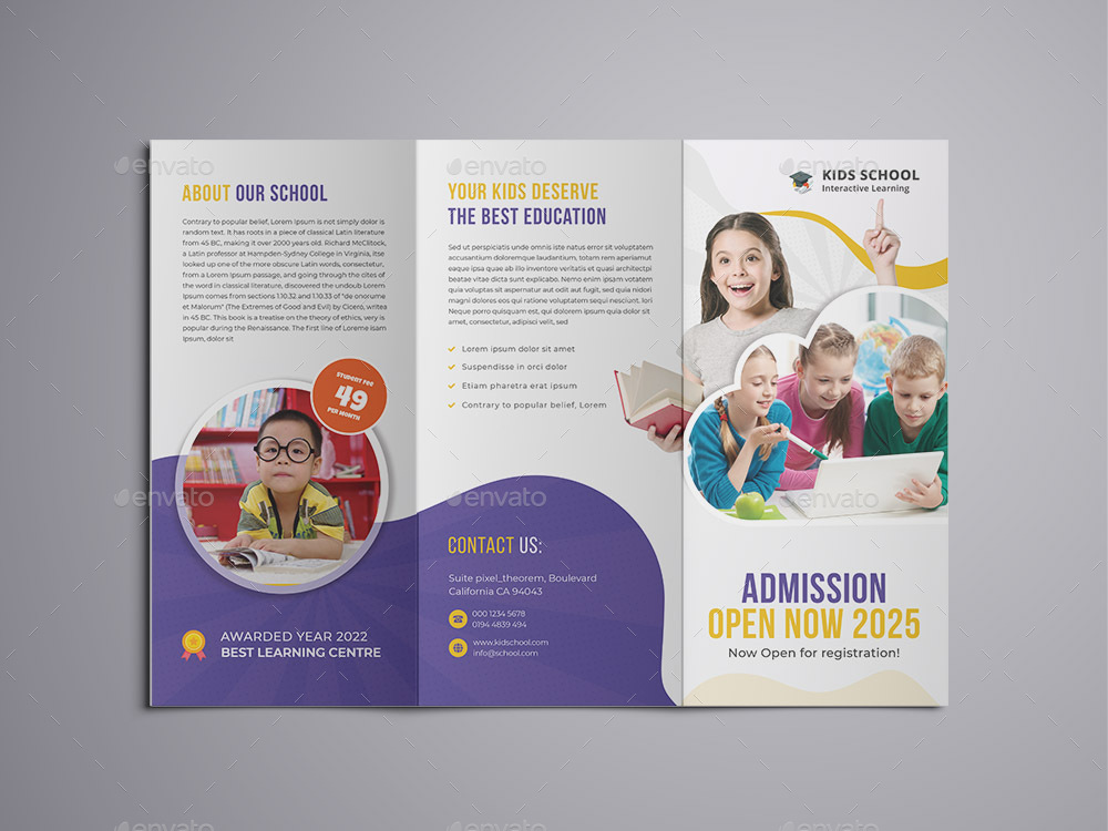 School Education Trifold Brochure Template, Print Templates | GraphicRiver