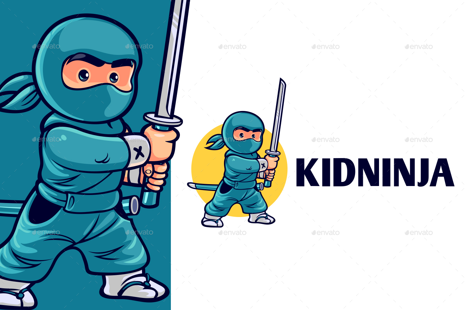 Kid Ninja Character Mascot Logo, Logo Templates | GraphicRiver