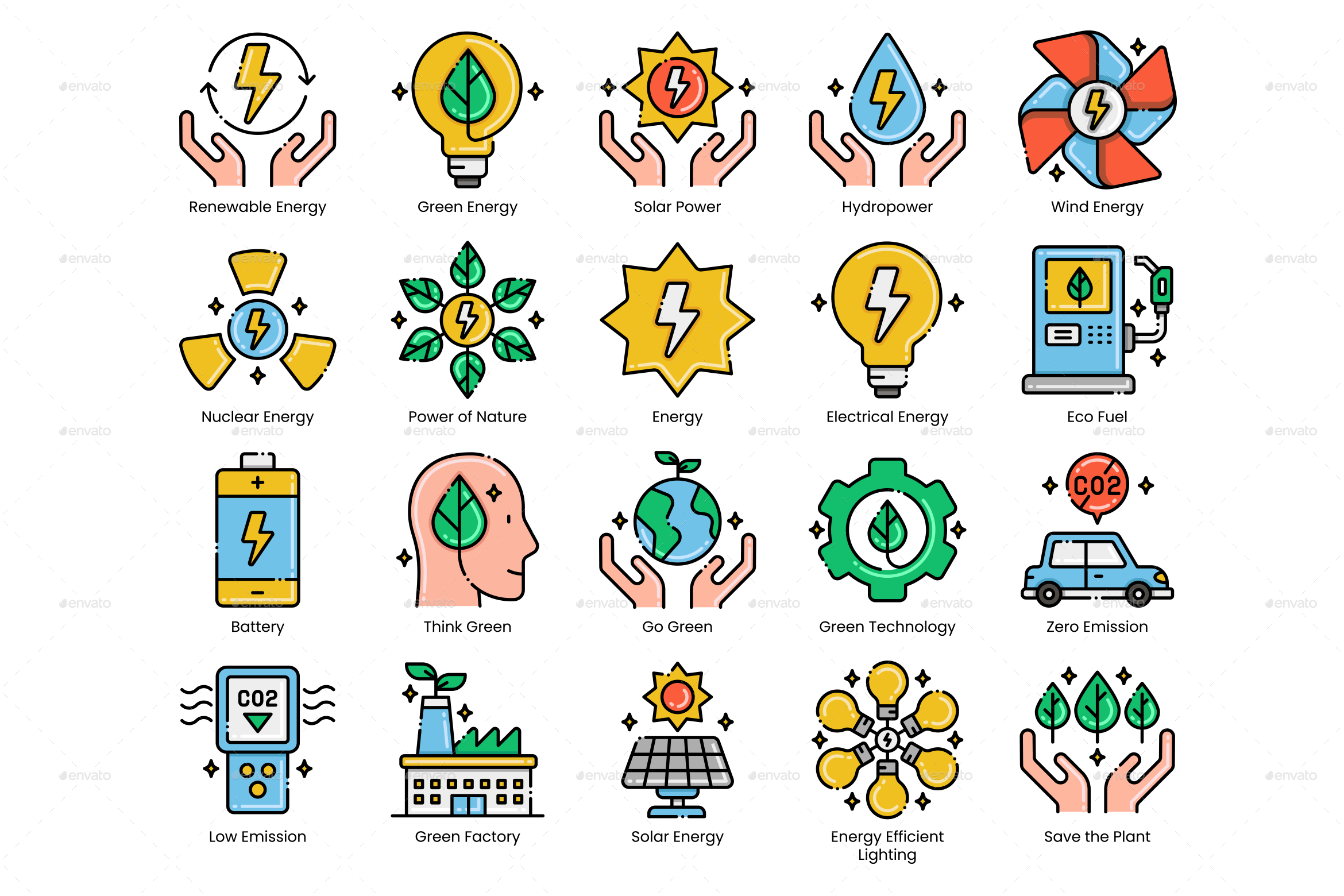 85 Renewable Energy Icons | Aesthetics Series, Icons | GraphicRiver