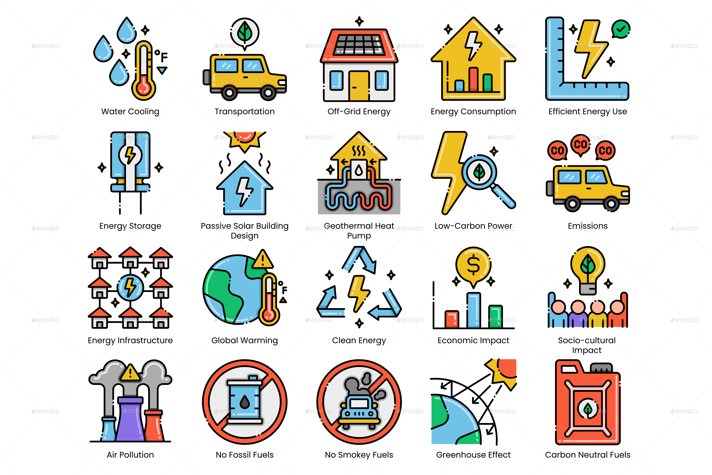 85 Renewable Energy Icons | Aesthetics Series, Icons | GraphicRiver
