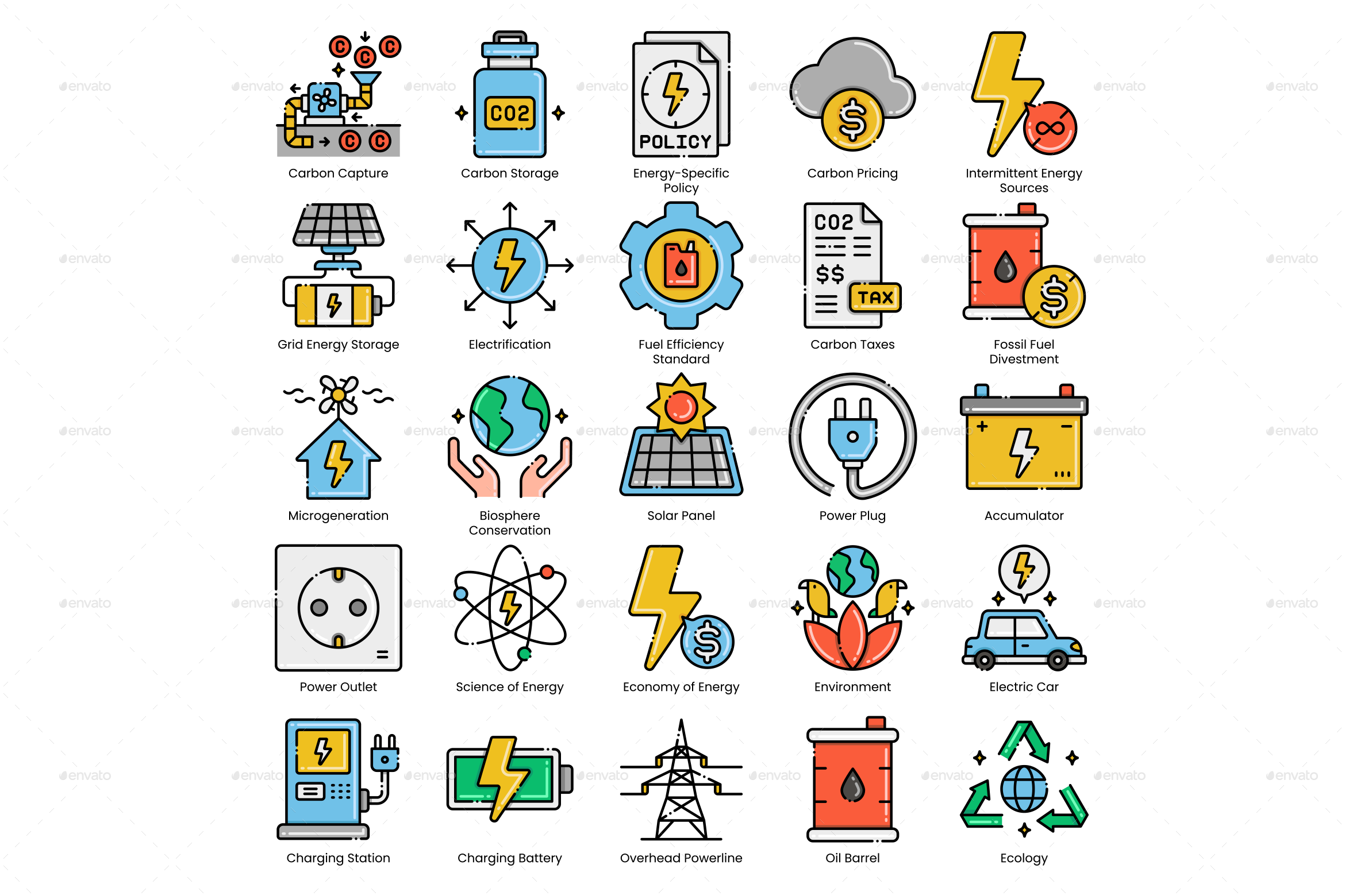 85 Renewable Energy Icons | Aesthetics Series, Icons | GraphicRiver