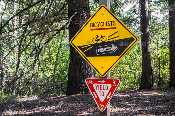 Sign depicting trail use rules Stock Photo by SundryPhotography | PhotoDune