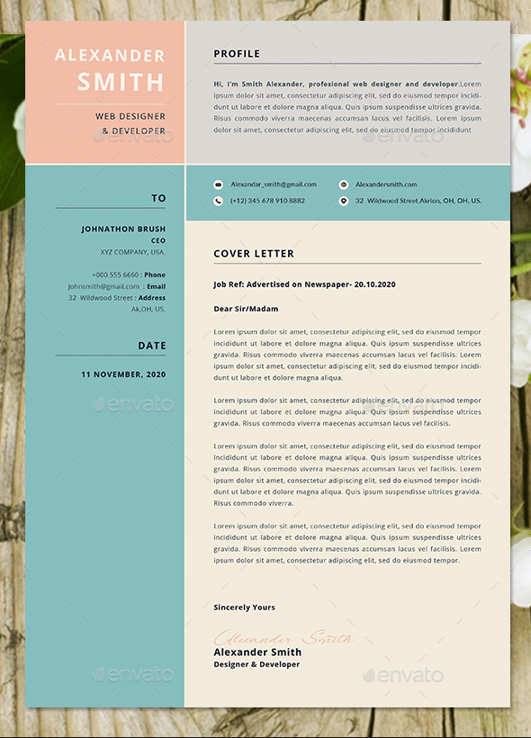 Resume/CV & Cover Letter, Print Templates | GraphicRiver