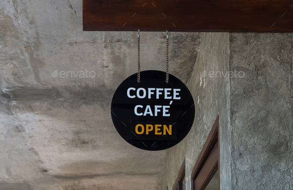 Outdoor Coffee shop sign Stock Photo by thananit_s | PhotoDune