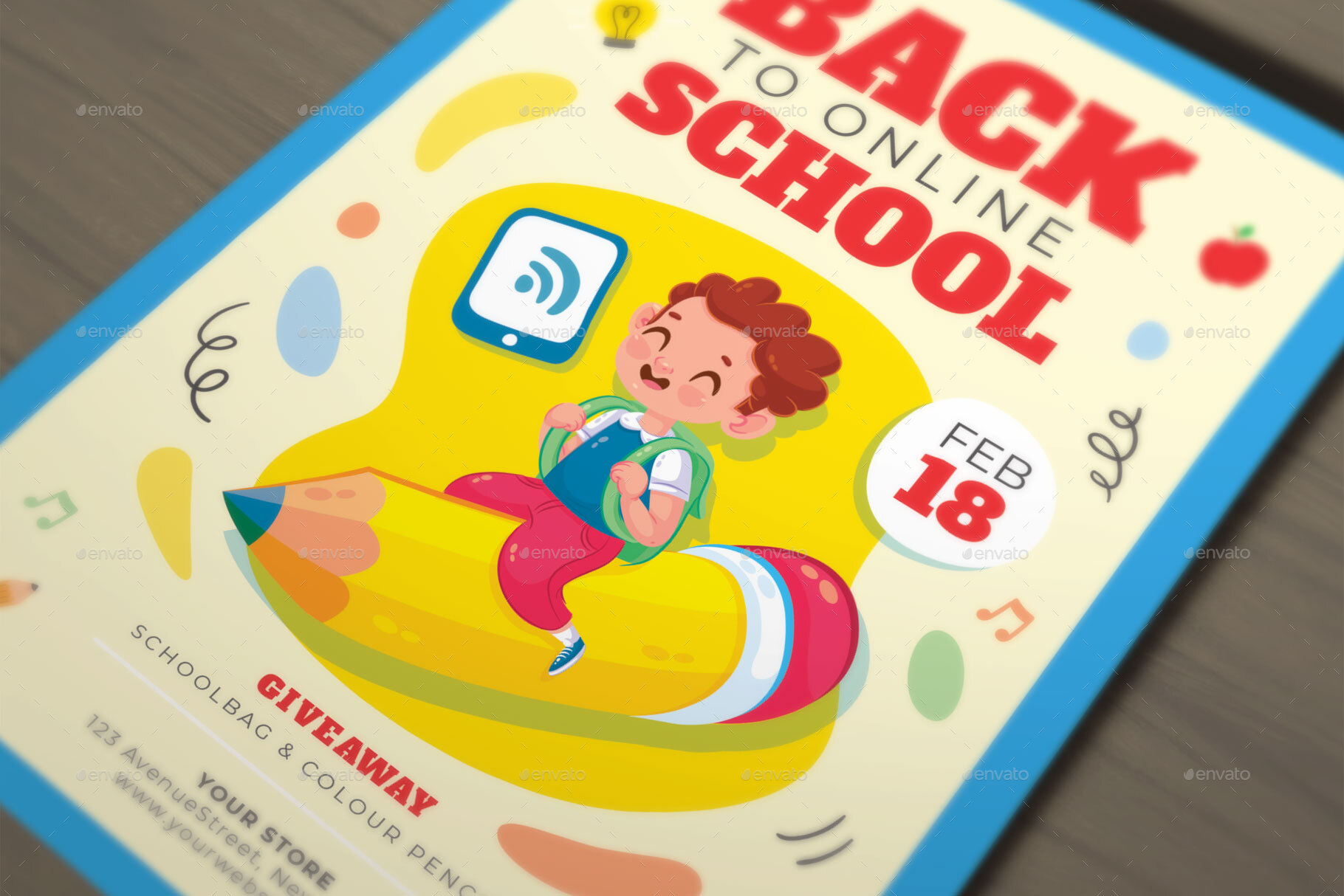 Back to Online School Template, Print Templates | GraphicRiver