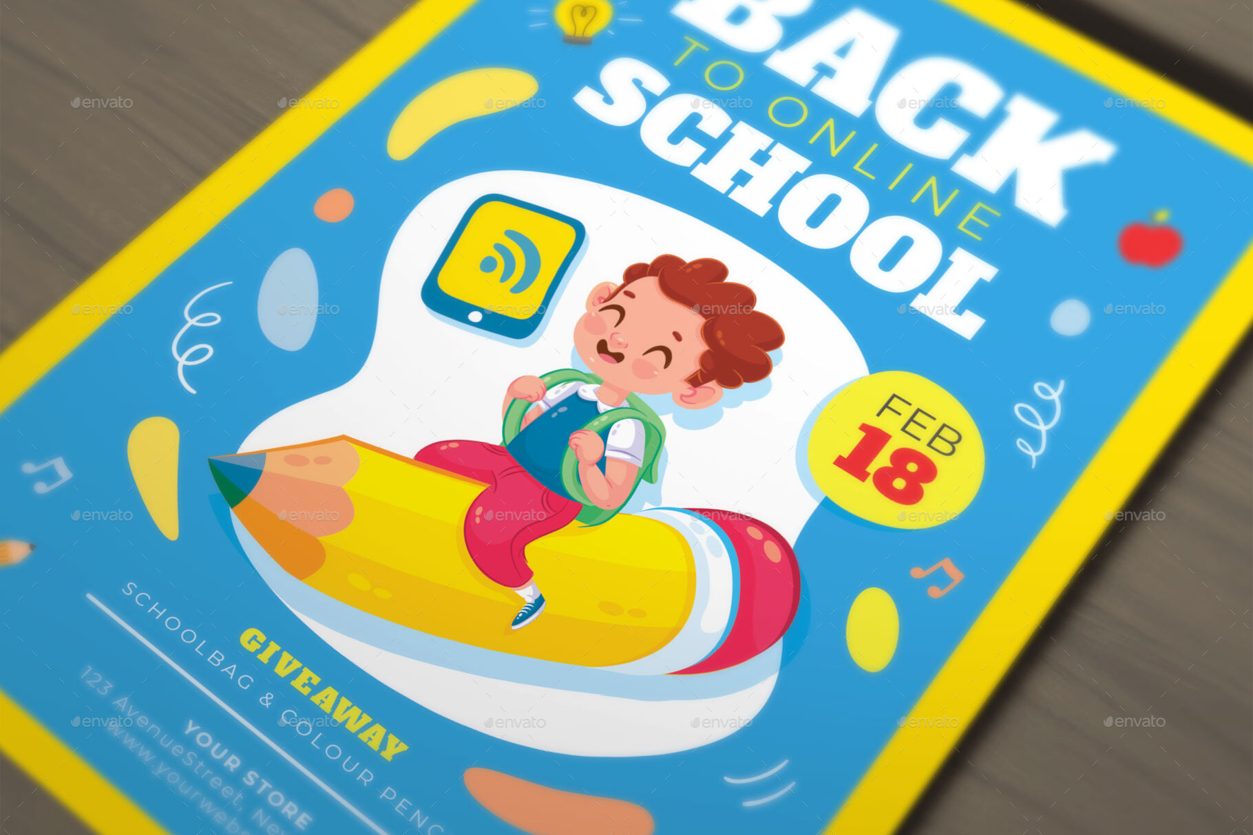 Back to Online School Template, Print Templates | GraphicRiver