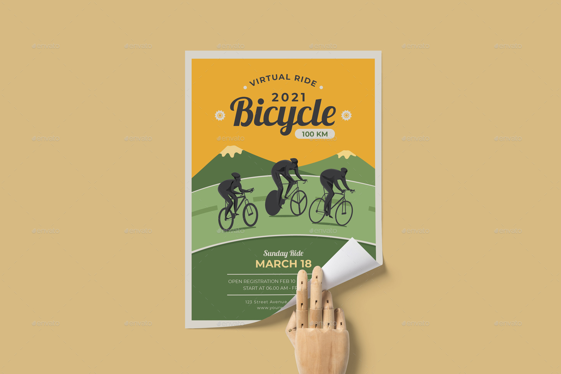 Bicycle Virtual Ride Template Set, Print Templates | GraphicRiver