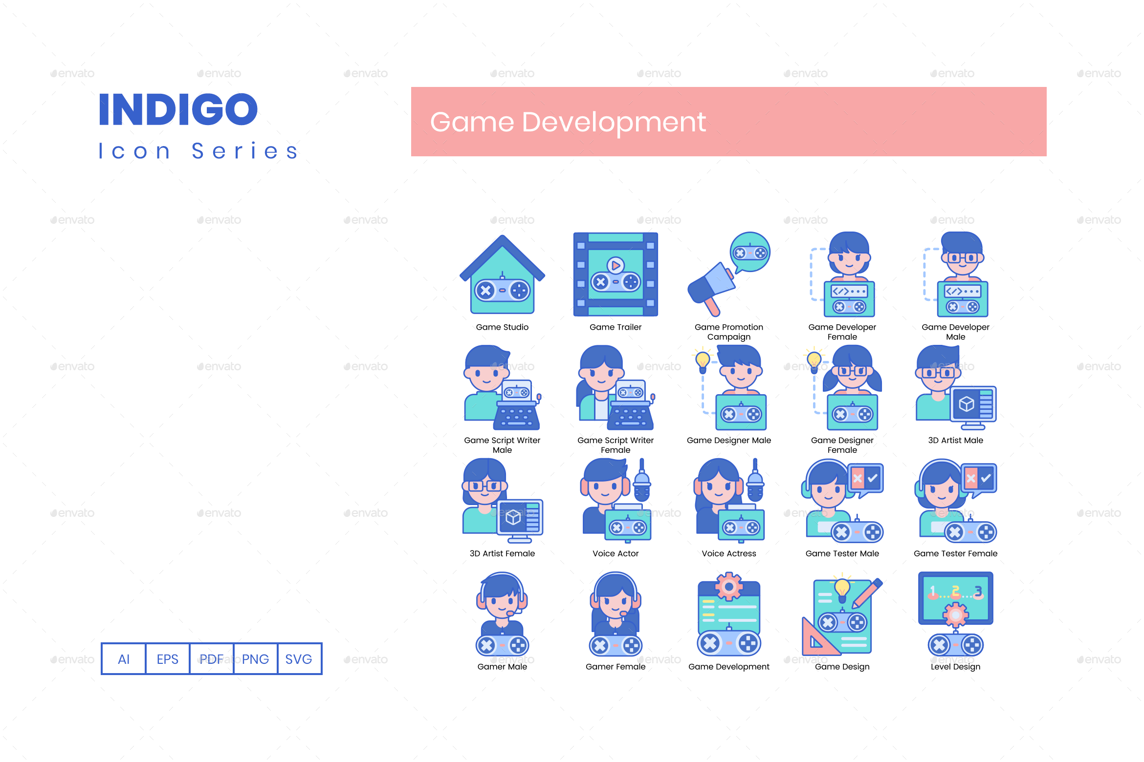 85 Game Development Icons | Indigo Series, Icons | GraphicRiver