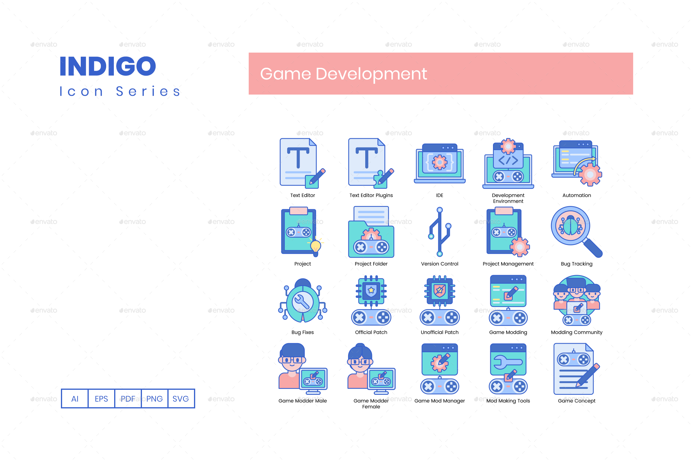 85 Game Development Icons | Indigo Series, Icons | GraphicRiver