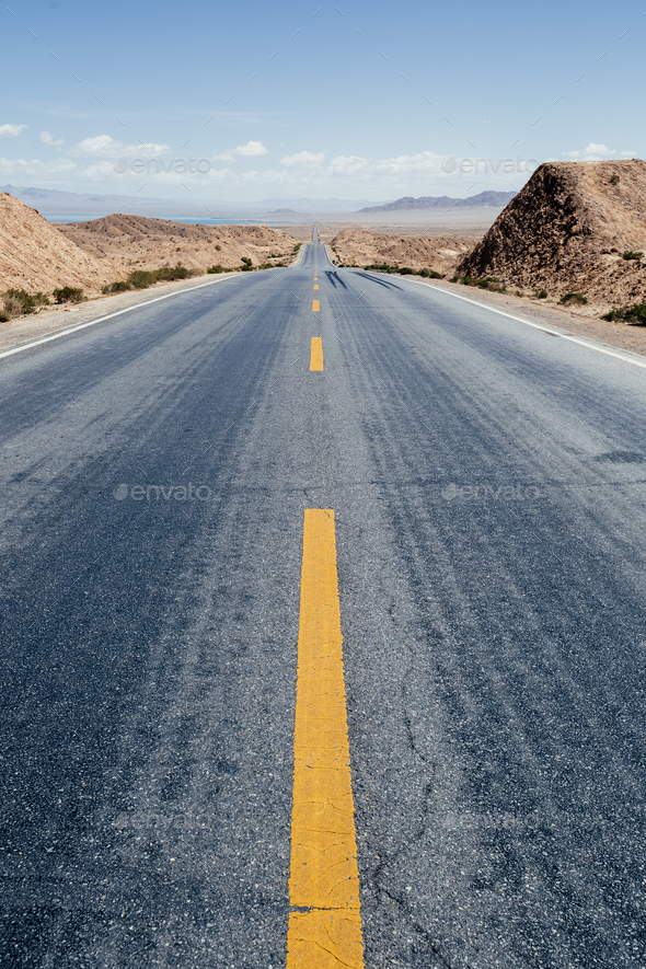 Aerial view of trail in desert Stock Photo by lzf | PhotoDune