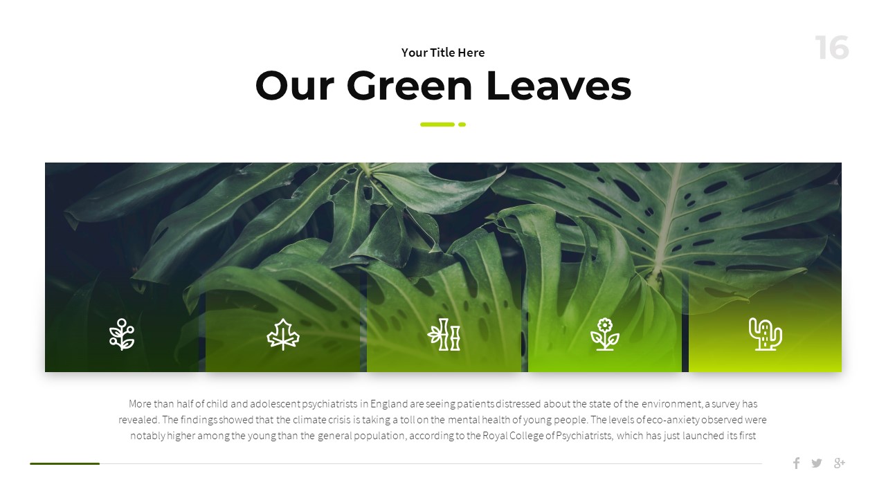 Green Leaves Environment Presentation Template, Presentation Templates