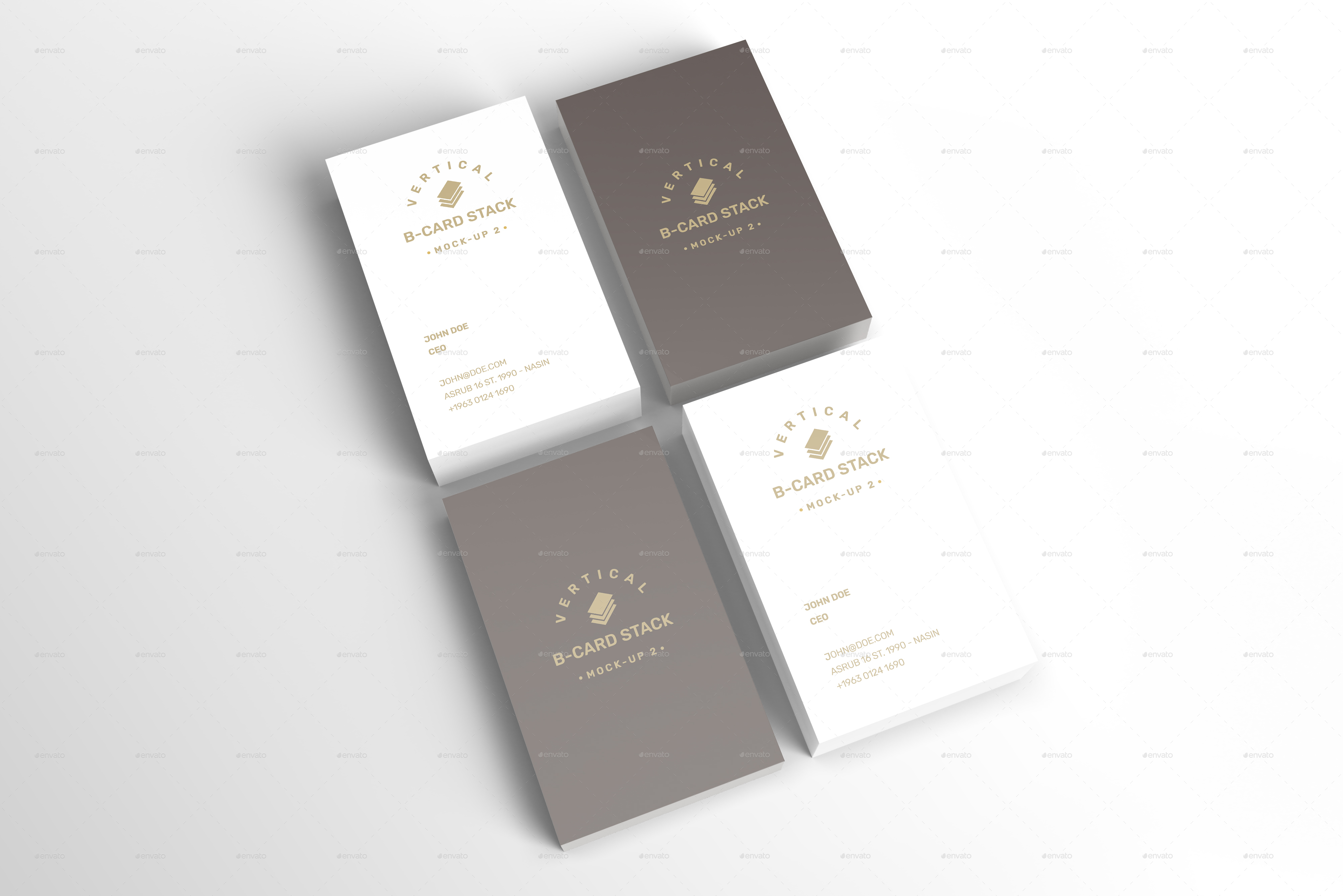 Business Card Stack Mock-up 2 Vertical, Graphics | GraphicRiver
