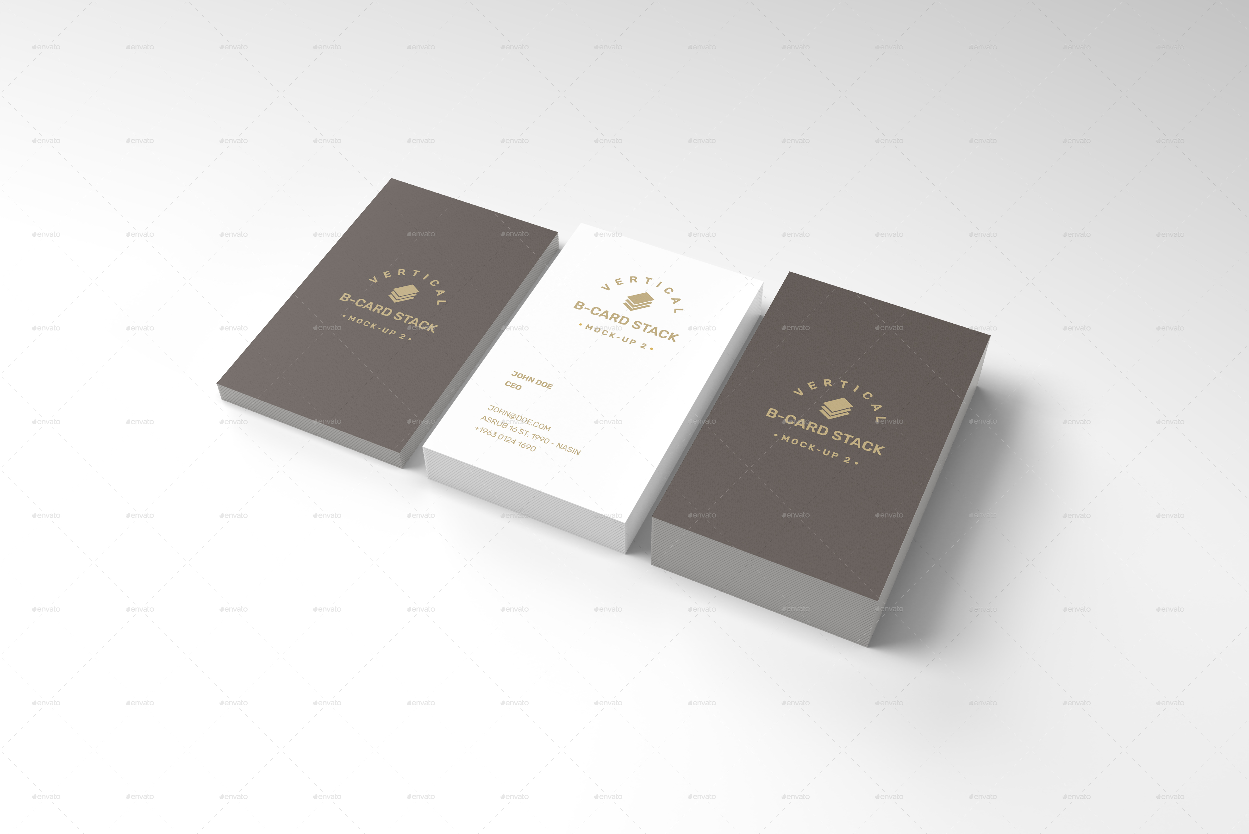 Business Card Stack Mock-up 2 Vertical, Graphics | GraphicRiver
