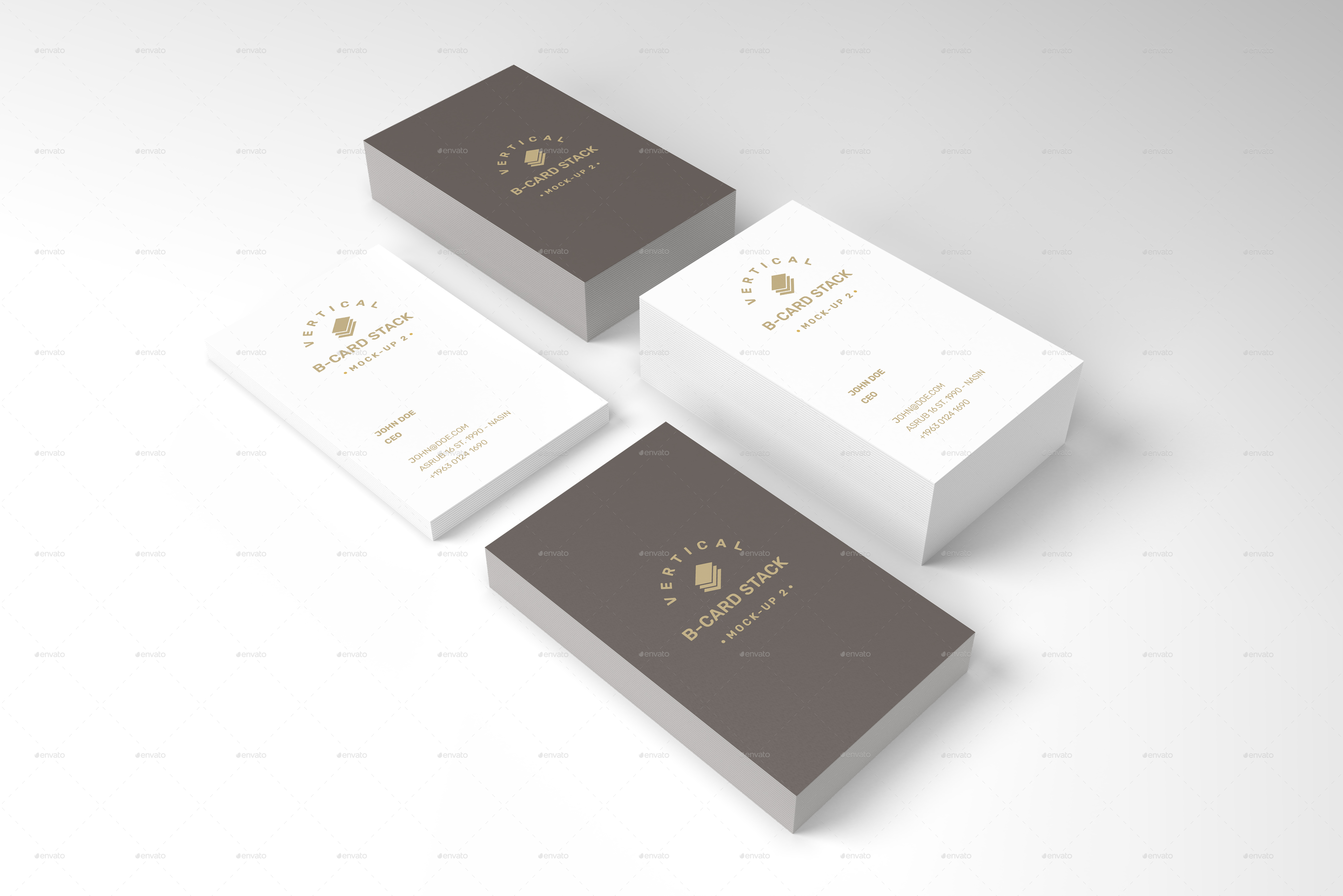 Business Card Stack Mock-up 2 Vertical, Graphics | GraphicRiver