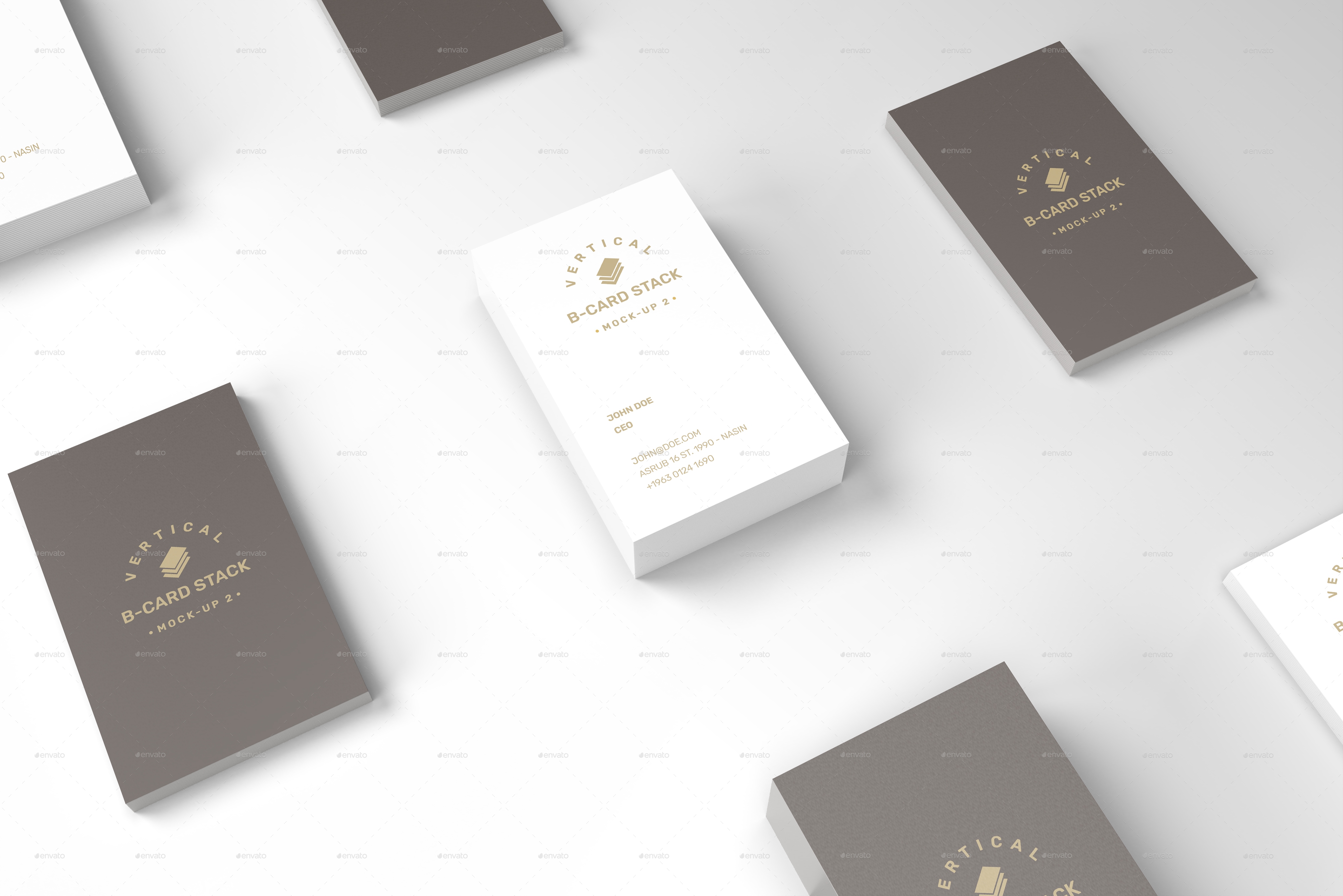 Business Card Stack Mock-up 2 Vertical, Graphics | GraphicRiver