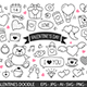 Valentine's Day Hand Drawn Doodles, Vectors | GraphicRiver