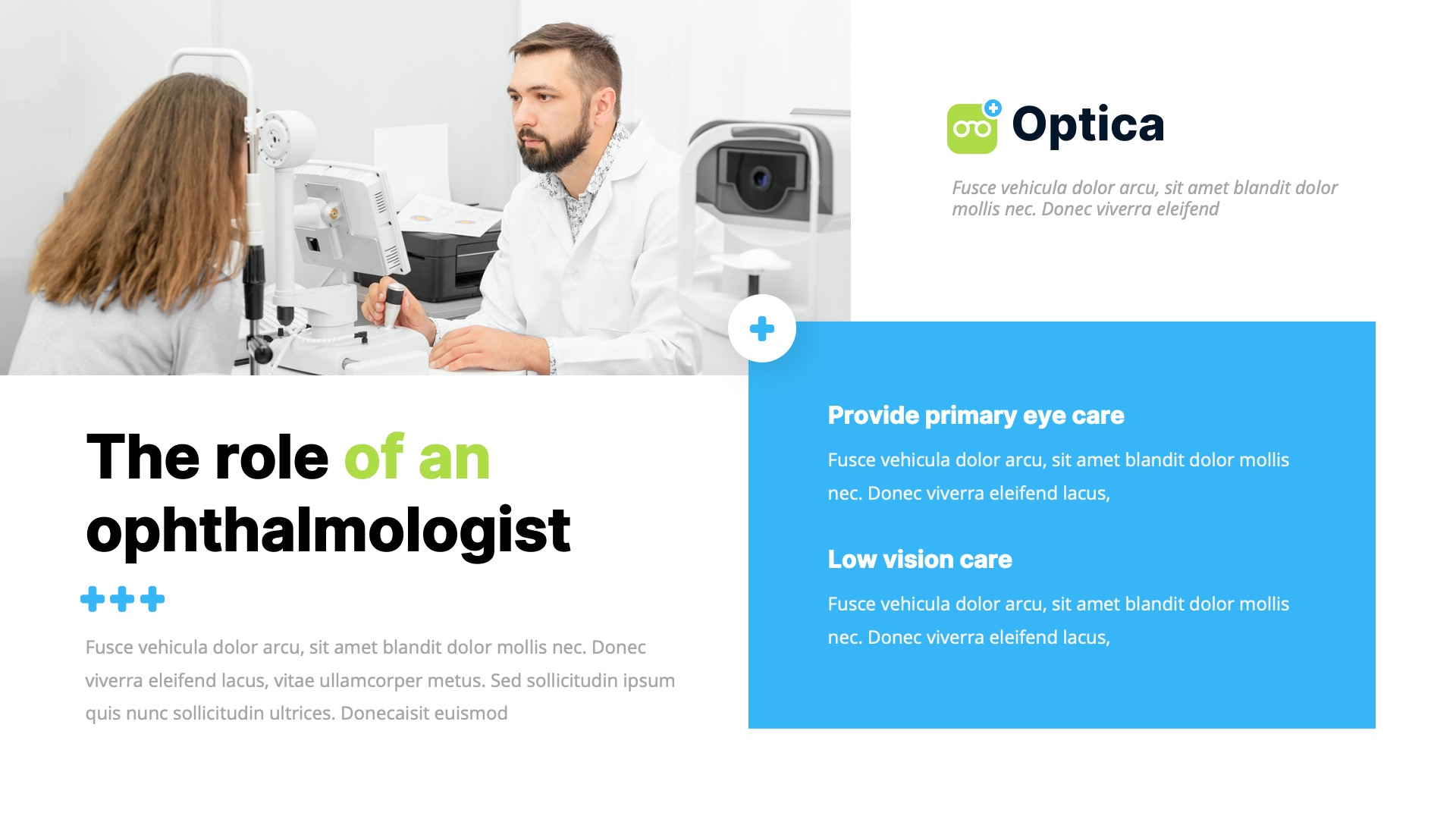Optica - Optometrist & Eyecare Powerpoint Template, Presentation Templates