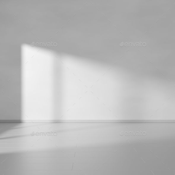Empty gray minimalistic room interior. 3D rendering. Stock Photo by ...