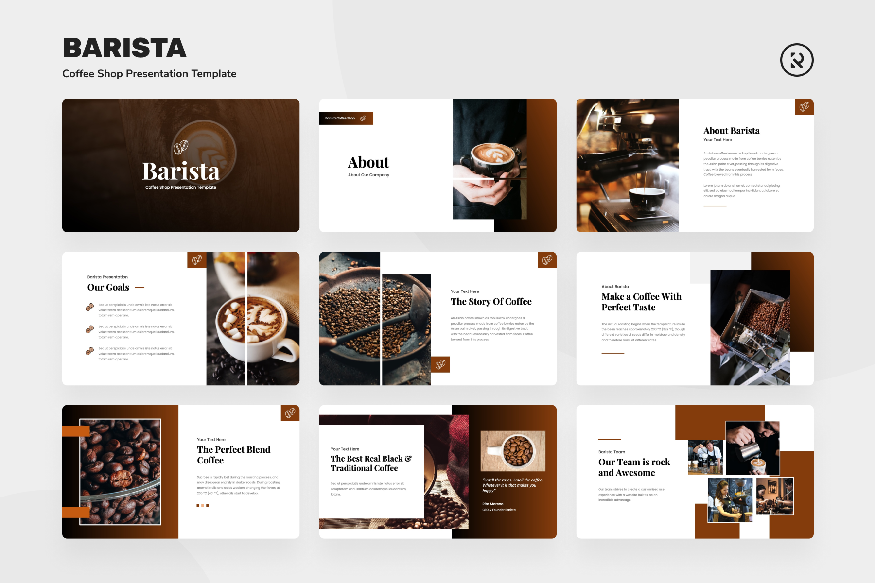 Barista - Coffee Shop Google Slides Presentation, Presentation Templates
