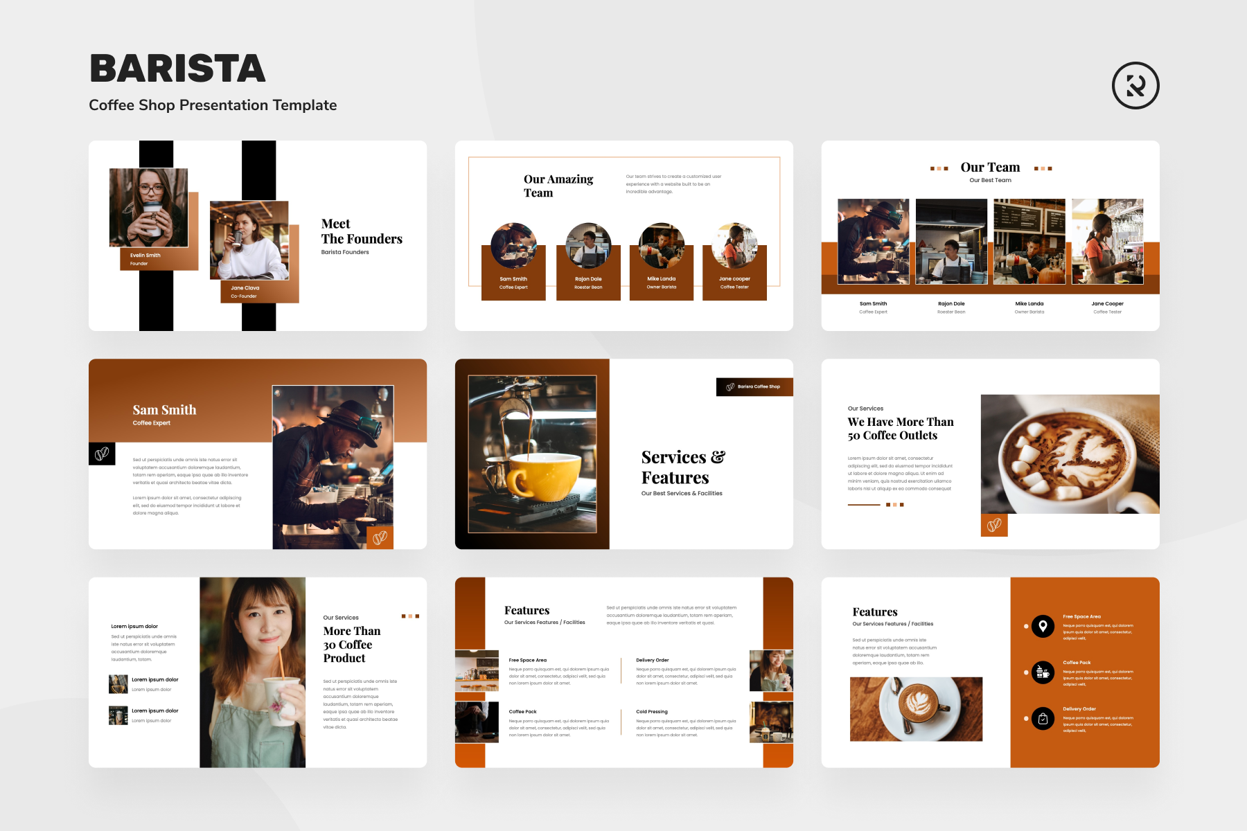 Barista - Coffee Shop Google Slides Presentation, Presentation Templates