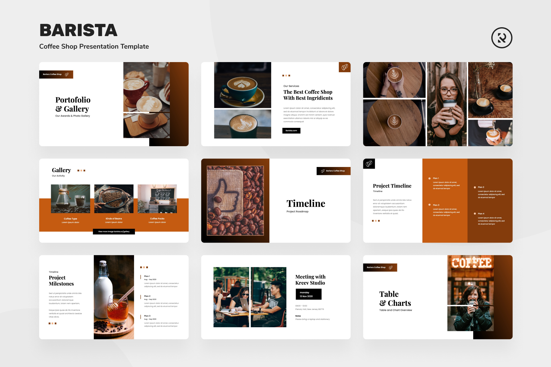 Barista - Coffee Shop Google Slides Presentation, Presentation Templates