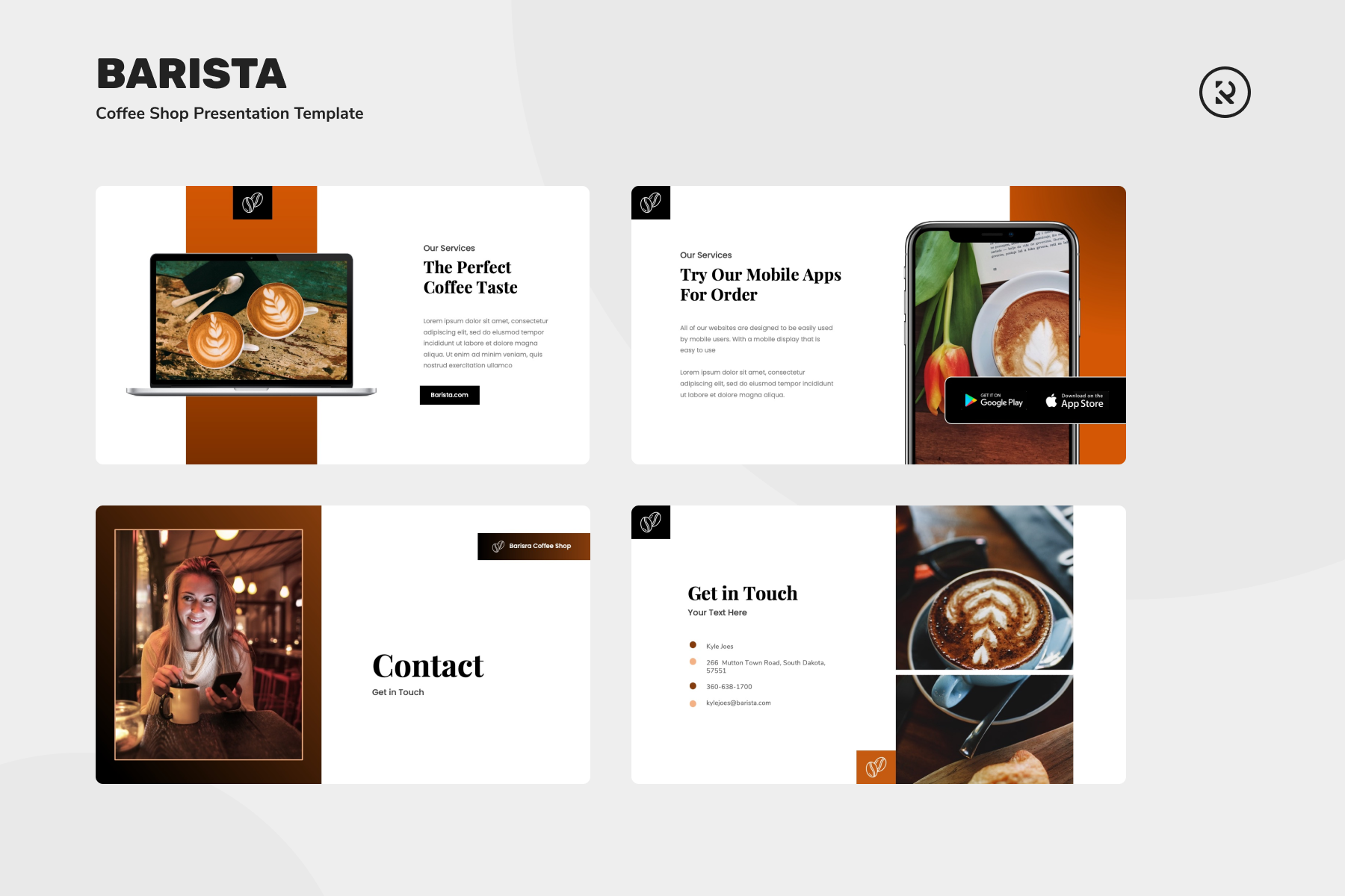 Barista - Coffee Shop Google Slides Presentation, Presentation Templates