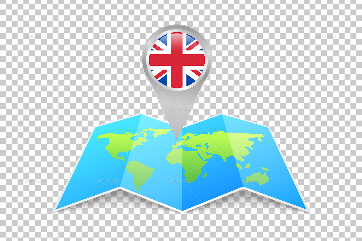 Location Icons of European Countries on the World Map, Vectors ...