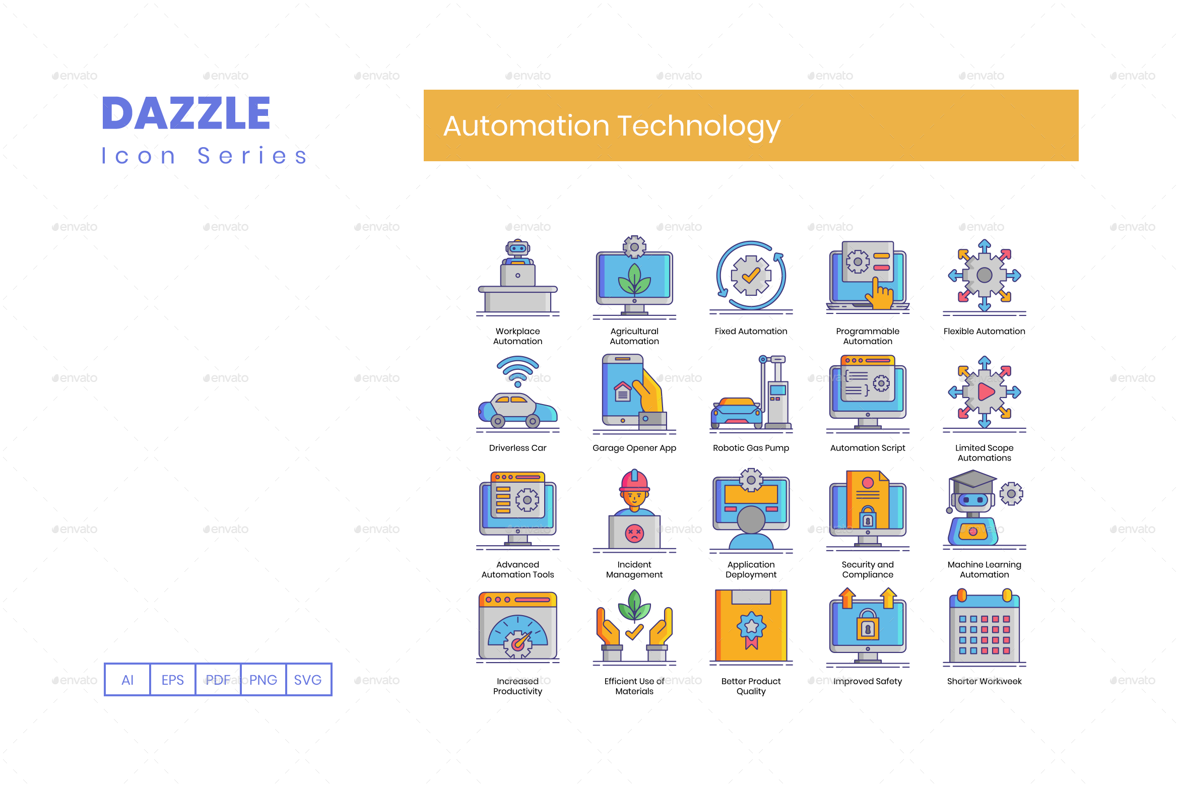 Automation Technology Icons, Icons | GraphicRiver