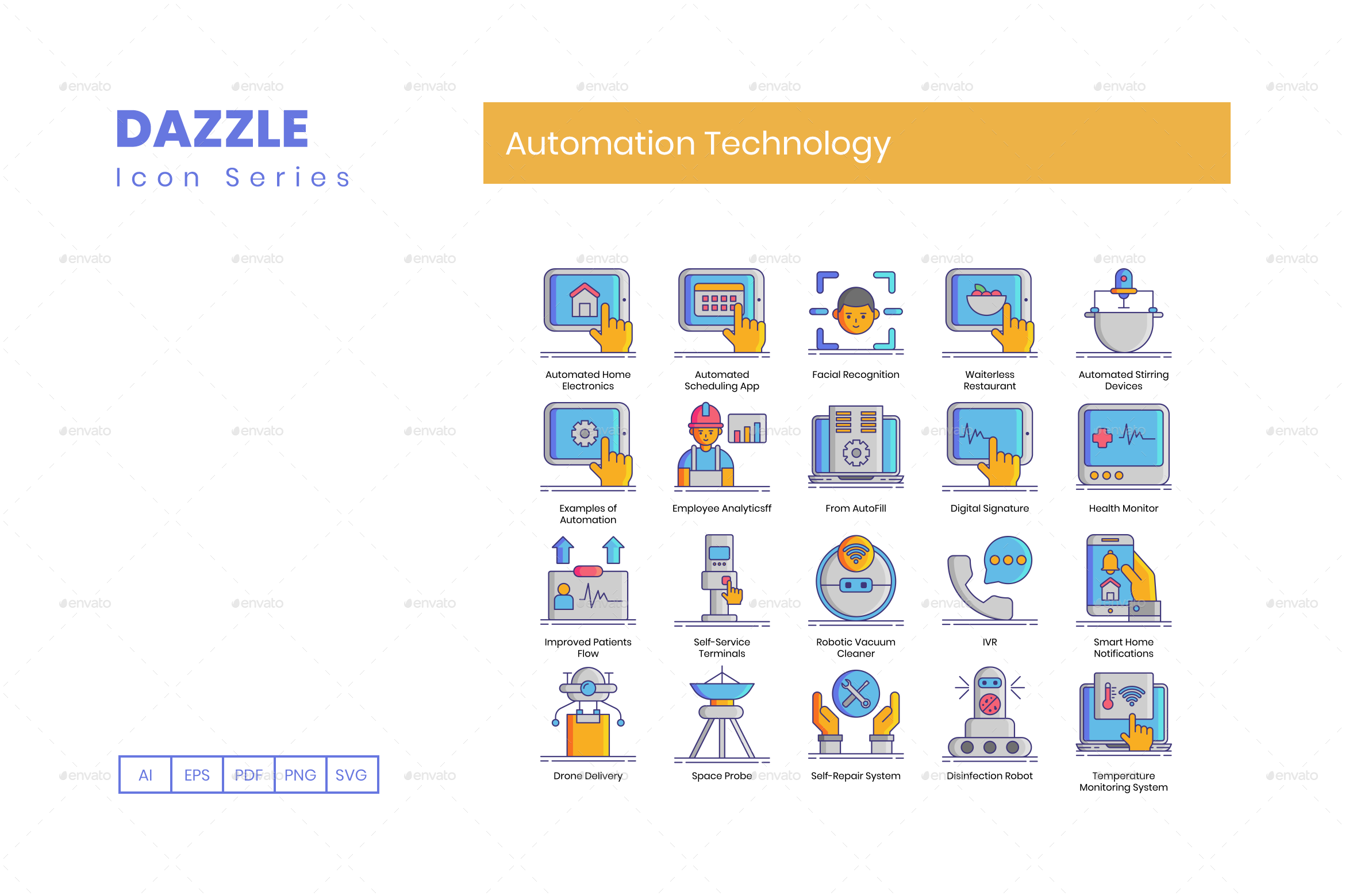 Automation Technology Icons, Icons | GraphicRiver