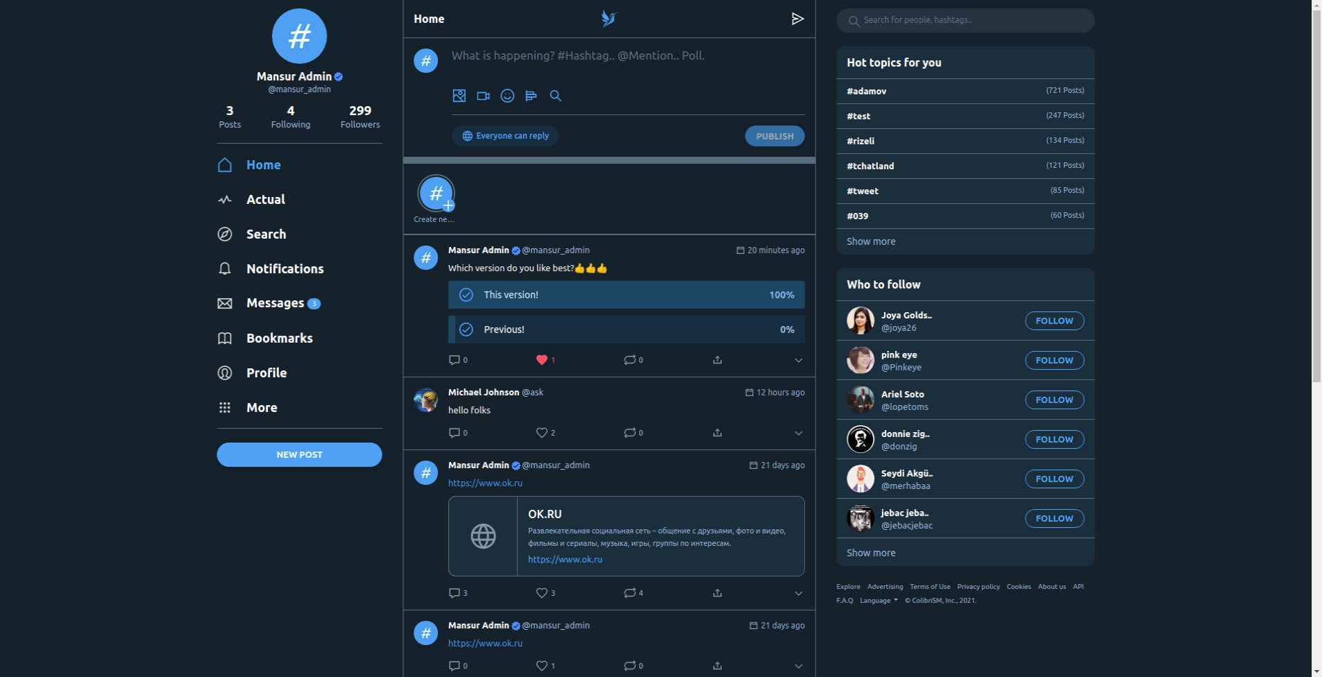 ColibriSM - The Ultimate PHP Modern Social Media Sharing Platform by mansur_tl