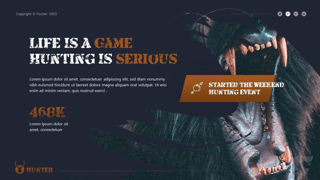 Hunter Hunting Powerpoint Presentation Template Fully Animated ...