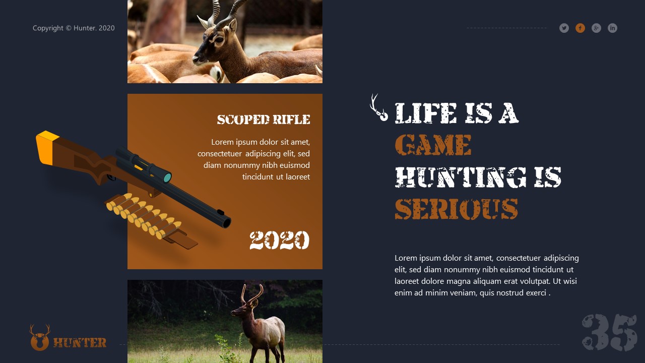 Hunter Hunting Powerpoint Presentation Template Fully Animated ...