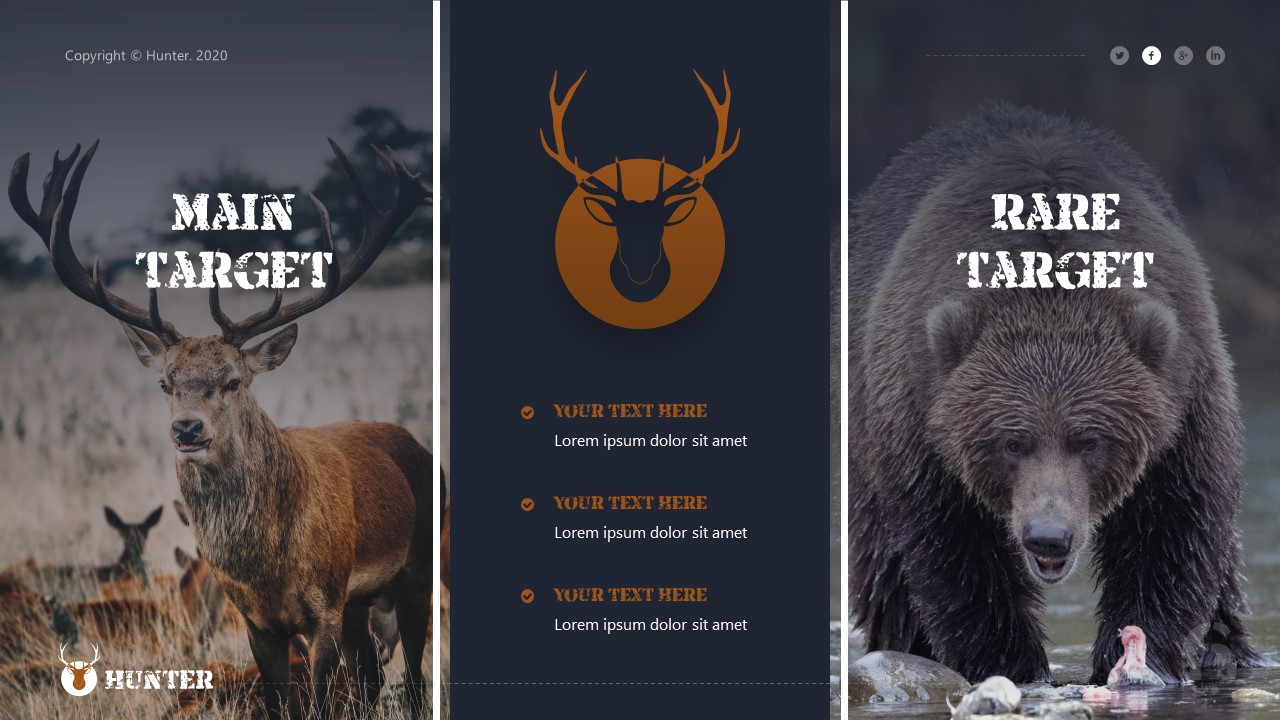 Hunter Hunting Powerpoint Presentation Template Fully Animated by RRgraph