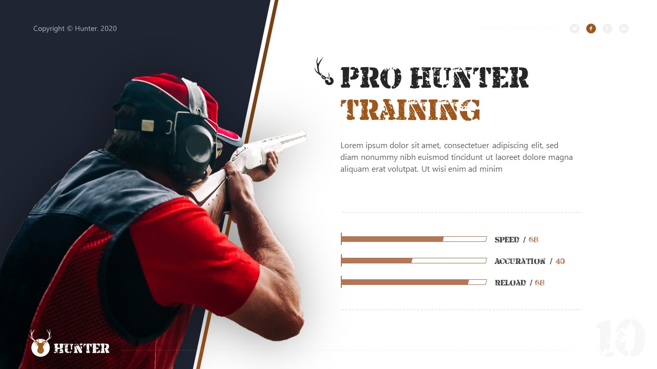 Hunter Hunting Powerpoint Presentation Template Fully Animated by RRgraph