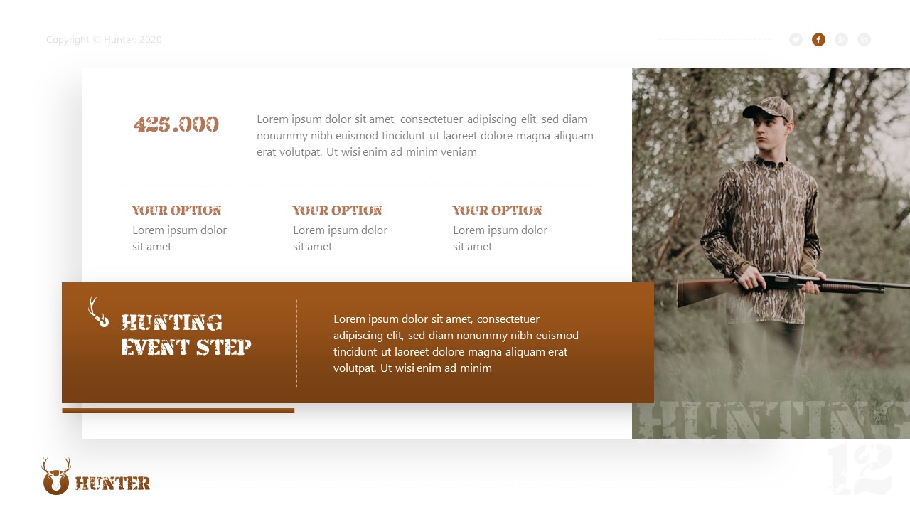 Hunter Hunting Powerpoint Presentation Template Fully Animated by RRgraph