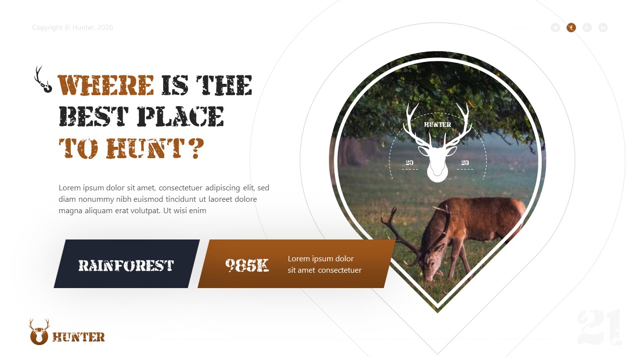 Hunter Hunting Powerpoint Presentation Template Fully Animated by RRgraph