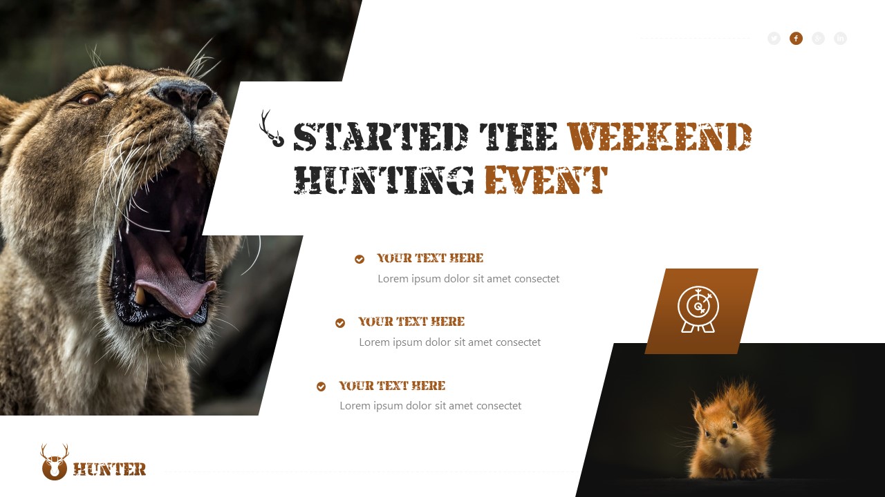 Hunter Hunting Powerpoint Presentation Template Fully Animated by RRgraph