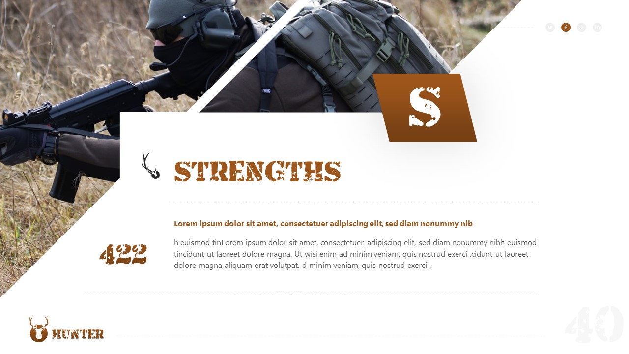 Hunter Hunting Powerpoint Presentation Template Fully Animated by RRgraph