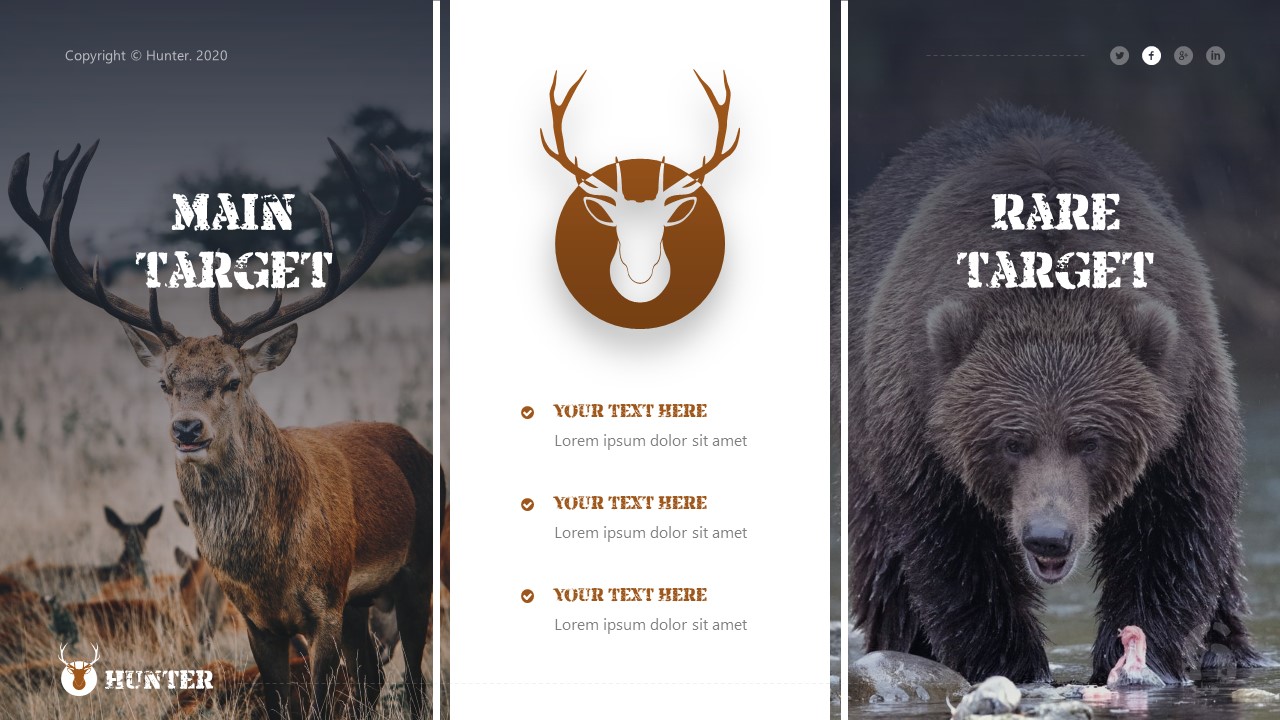 Hunter Hunting Powerpoint Presentation Template Fully Animated by RRgraph