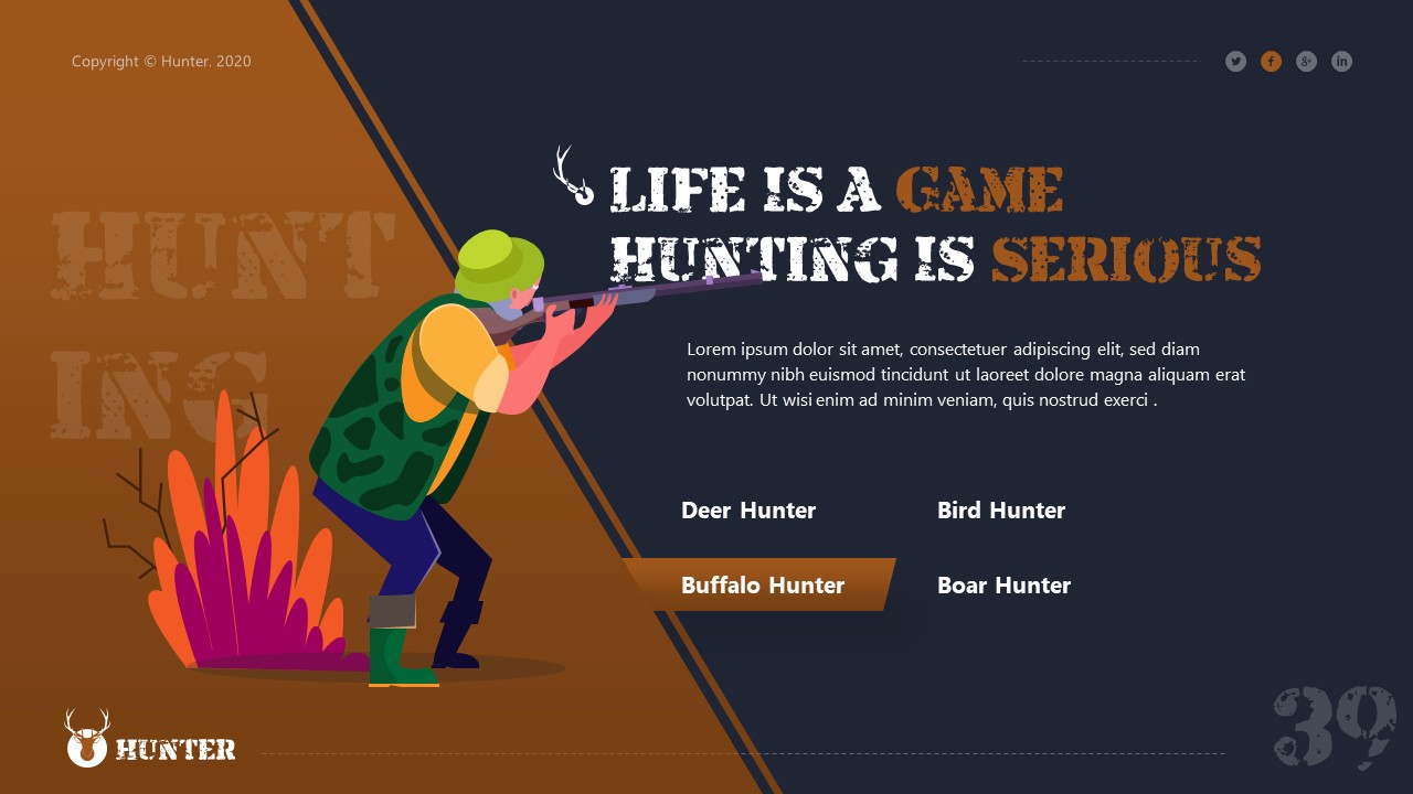 Hunter Hunting Keynote Presentation Template Fully Animated ...