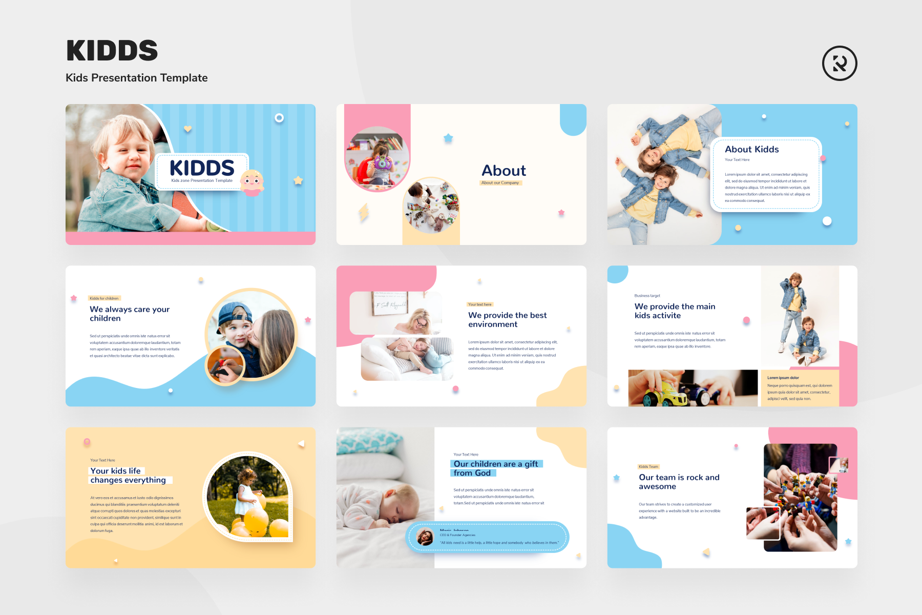 Kidds - Kids & Baby Google Slides Presentation, Presentation Templates