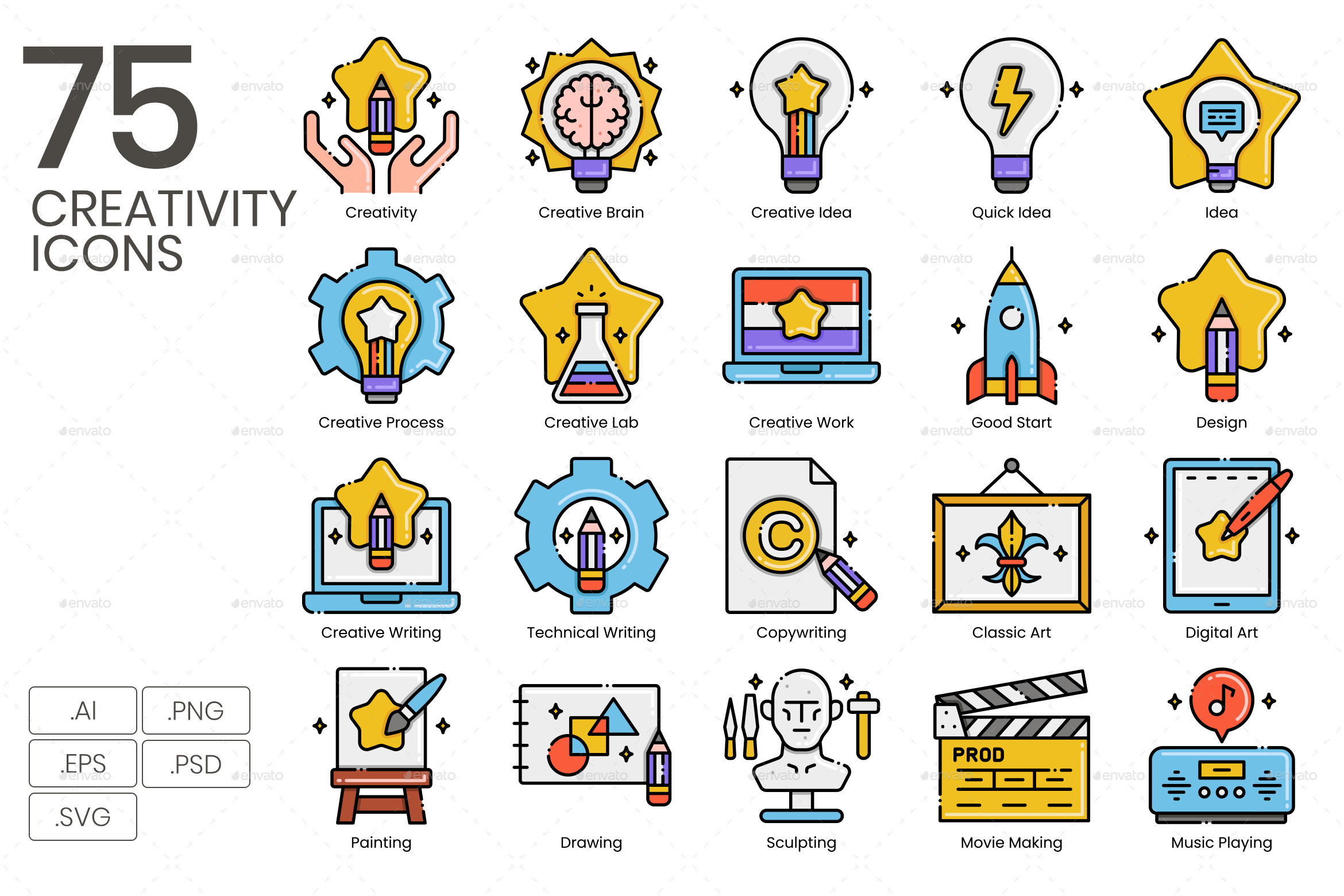 Creativity Icons by Krafted | GraphicRiver